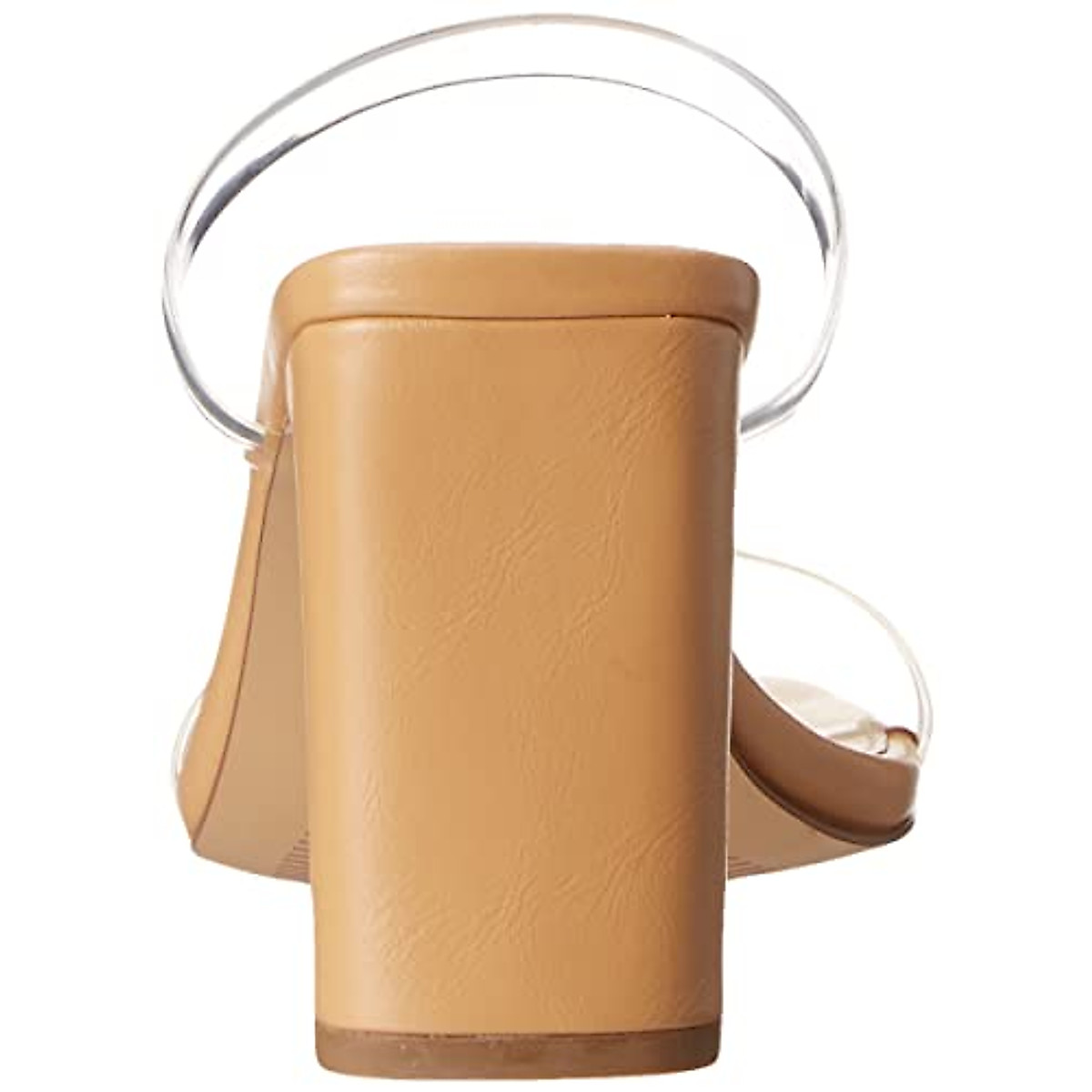 The Drop Women's Avery Square Toe Two Strap High Heeled Sandal, Clear, 7.5