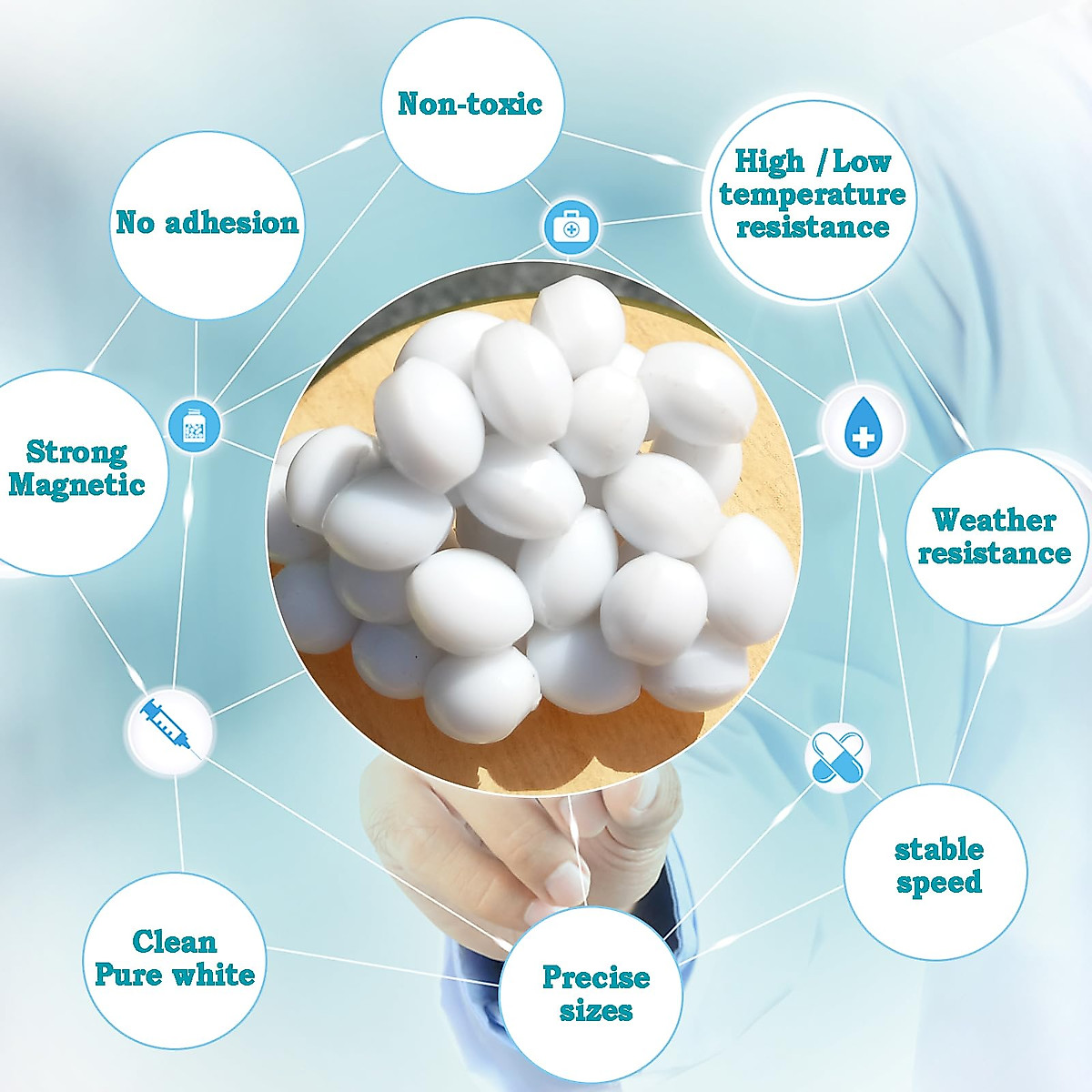 Magnetic Stirrer Stir Bar PTFE Magnetic Mixer Stir Bars (6X8mm, Olive Shape, 10pcs)