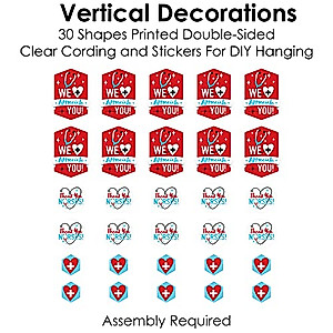 Big Dot of Happiness Thank You Nurses - Nurse Appreciation Week DIY Dangler Backdrop - Hanging Vertical Decorations - 30 Pieces