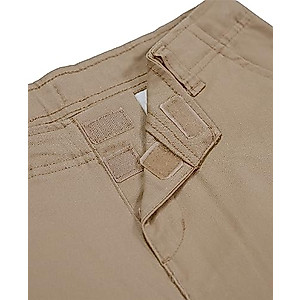 IZOD Boys' School Uniform Adaptive Chino Pants, Adjustable Waistband, Velcro Closure & Faux Buttons, Khaki, 14 Husky