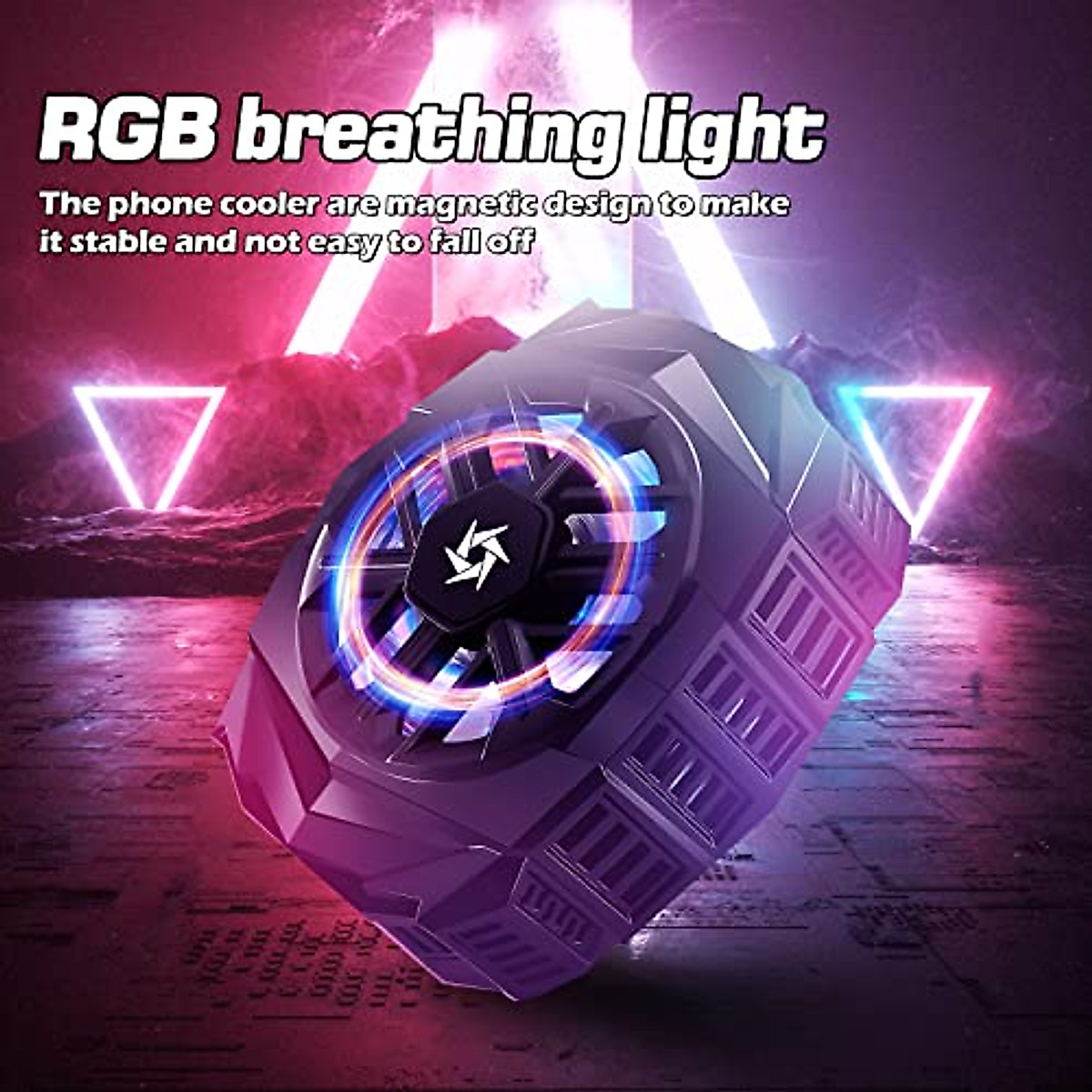 Wireless Phone Cooler Fan, Magnetic Wireless Phone Cooling Fan Wireless Cell Phone Cooler for Gaming Wireless, Phone Cooler for Sauna Compatible with iPhone, Samsung and Google Pixel and More -Black