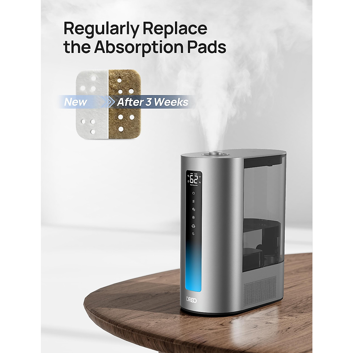 Dreo Mineral Absorption Pads 16-Pack for Humidifiers, Compatible Humidifiers HHM713/713S, Reduce Limescale, Improve Humdification Efficiency