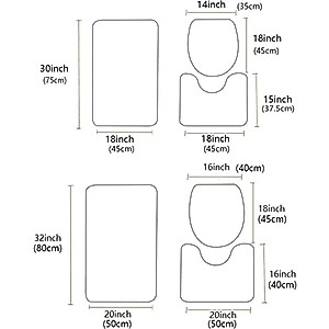 Apular Fashion 3 Piece Bath Rugs Set Rustic Old Stone Wall Non Slip Ultra Soft Bathroom Accessories Mats, U Shape Mat and Toilet Lid Cover Mat Bath Mats