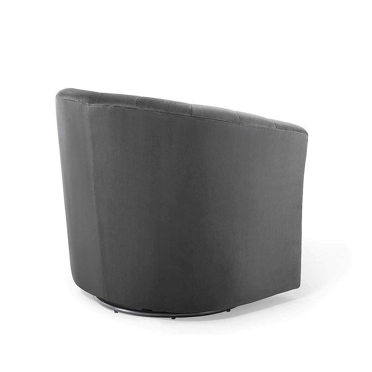 Modway Prospect Channel Tufted Performance Velvet Swivel Armchair in Charcoal