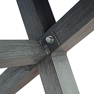 GDFStudio Modern Outdoor Aluminum Dining Bench, Dark Gray