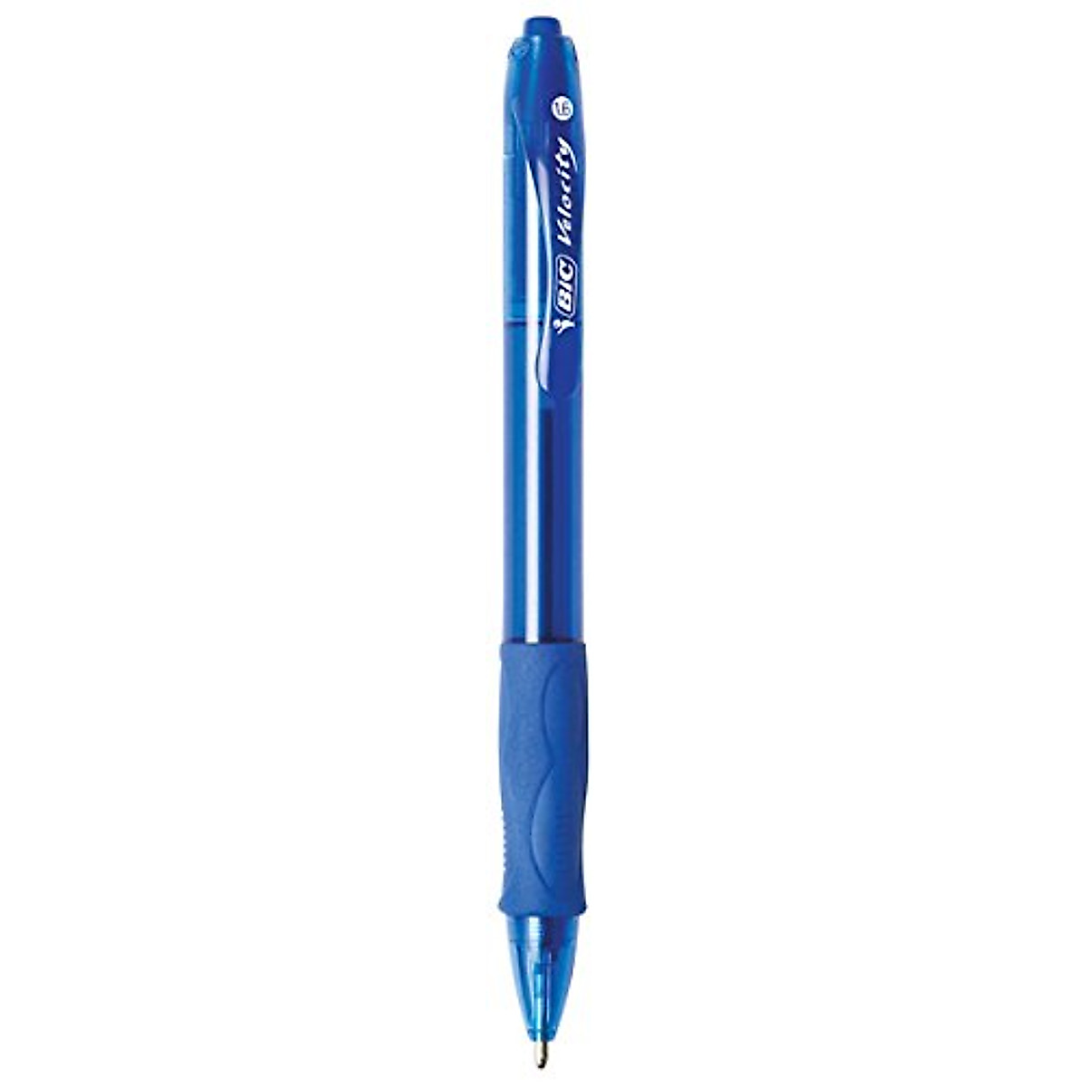 BIC Atlantis Velocity Bold Retractable Ball Pen, Bold Point (1.6mm), Blue, 12-Count, Rubber Grip for Comfortable Writing