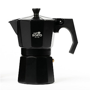 Cafe Boato Moka Pot 6 cup espresso, Black, Coffee Maker Stovetop, italian espresso