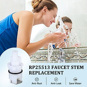4PCS RP25513 Faucet Stem Assembly for Various Two Handle Faucet Repair Kit, Includes RP24096 Cartridge RP4993 Seat and Spring RP24097 Turn Stop1/4
