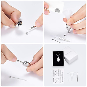 Carved Teardrop Keepsake Ashes Necklace Urn Pendant Cremation Memorial Jewelry Always in my heart