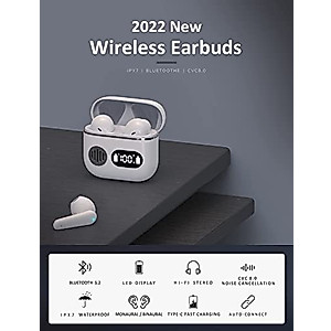 Wireless Earbuds Bluetooth 5.2 Ear Buds True Wireless Headphones,in-Ear Bluetooth Earphones,HiFi Stereo Touch Control, ENC Noise Cancelling Ear Buds with Microphone, audifonos Bluetooth inalambricos