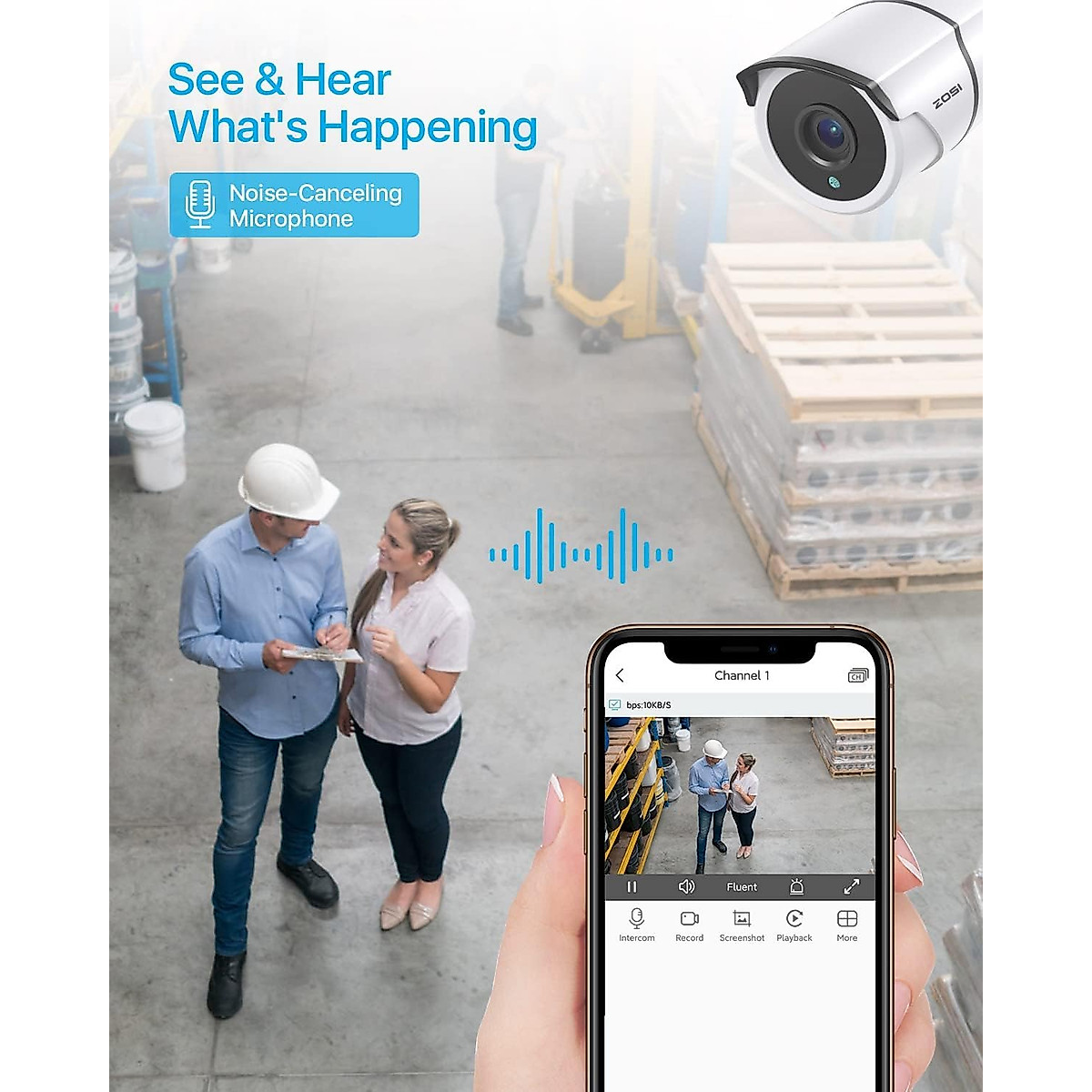 ZOSI 5MP Lite Home Security Camera System,H.265+ 8Channel CCTV DVR and 4PCS 1920TVL 1080p Weatherproof Outdoor Indoor Surveillance Cameras,120ft Night Vision,Remote Access,No Hard Drive