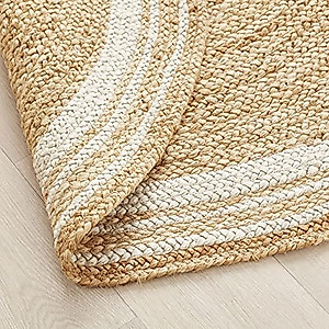 Aizza Trends Jute Carpet for Living Room, Jute Round Floor Mat, Rugs for Living Room, Jute Centre Table Carpet for Home Decore (2 x 2 Feet)