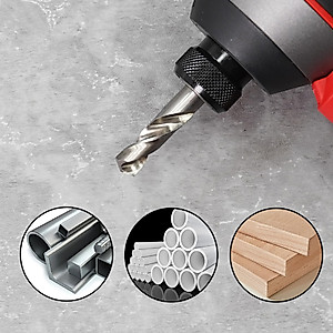 APRW Stubby Drill Bit Set for Metal,6 pcs 1/4" Hex Shank M2 HSS for Quick Change,Short Drill Bits for Right Angle Adapter and Tight Spaces,Metal Drill Bit Set for Steel, Wood, Plastic, etc.