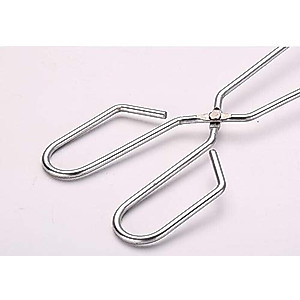 JAHH 1PC 25 30 35CM Bread Meat Vegetable Clamp Tong Stainless Steel BBQ Barbecue Grilling Tong Outdoor Charcoal Scissor Tongs (Color : Small)