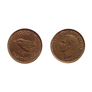 1940 GB George VI British farthing coin for collectors / Almost Uncirculated / AU