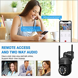 [10CH, Upgrading 5MP] CKK Wireless Security Camera System with 1TB HDD, 4pcs PTZ Cameras Outdoor Indoor, 3K WiFi Surveillance NVR System with Floodlights & Siren Alarm, 2 Way Audio, Waterproof