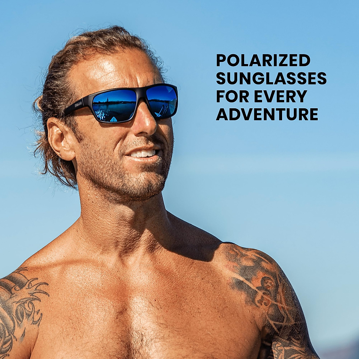 Suncloud Boone Polarized Sunglasses, Matte Black/Polarized Blue Mirror,One Size