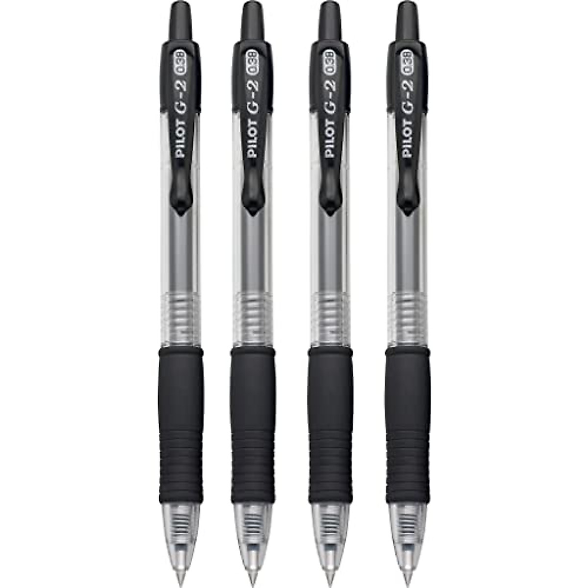 PILOT G2 Premium Refillable & Retractable Rolling Ball Gel Pens, Ultra Fine Point, Black Ink, 4-Pack (31275)