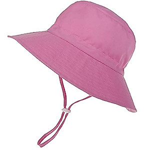 MaxNova Baby Sun Hat Toddler Summer UPF 50+ Baby Girl Bucket Hat Wide Brim Beach Hats for Baby Boys 2-7Years