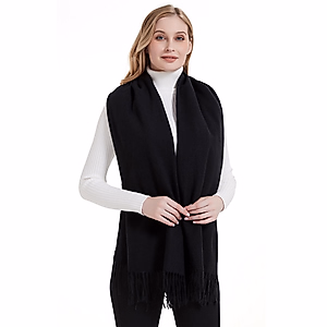Landisun Scarf for Women Winter Cashmere-Pashmina-Shawl Wraps Scarf Winter Women Cashmere-Scarf Wedding Scarf-Black