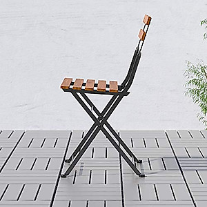 Ikea TÄRNÖ chair, outdoor foldable black/light brown stained Acacia