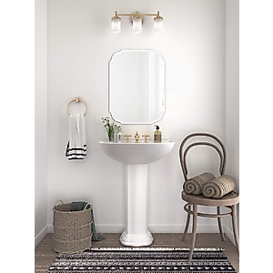 KOHROS Wall Silver Backed Mirrored Glass Panel Best for Vanity, Bedroom, or Bathroom (18"x 24"), Sliver