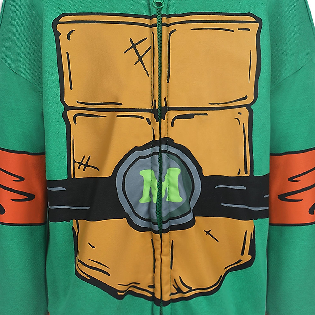 Nickelodeon Teenage Mutant Ninja Turtles Michelangelo Boys Zip Up Hooded Sweatshirt for Big Kids Green