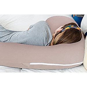 INSEN Pregnancy Pillow for Sleeping,Maternity Body Pillow for Pregnancy Women,Pregnancy Support Pillow for Back, Hip Pain, Apricot