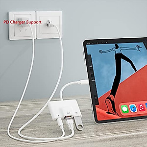 USB C to Ethernet Adapter,3 in 1 RJ45 to USB C Ethernet Adapter with USB Port and USB C Charge Compatible for MacBook Pro,Air, Dell XPS,Samsung Galaxy,Surface 7,iPad pro 2020,HTC U11 and More