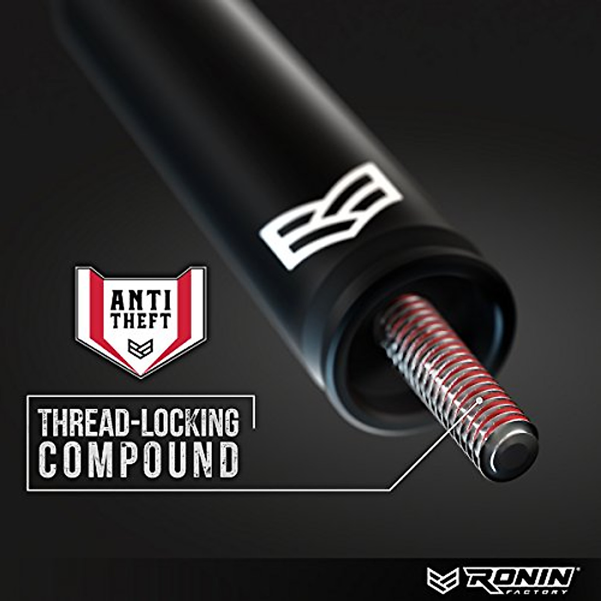 Ronin Factory 50 Cal Bullet Antenna for Ford F-150, F-250, F-350, Raptor, Bronco - Short Anti-Theft Replacement for Dodge RAM 1500