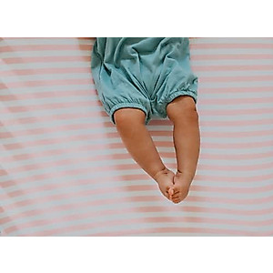 NODNAL CO. 3 Fitted Bassinet Sheets Pink Set for Baby Girl - 100% OEKO-TEX Cotton - Chevron, Polka Dot and Stripe - for Cradle/Moses Basket Hourglass, Oval & Rectangle Mattress Sheet