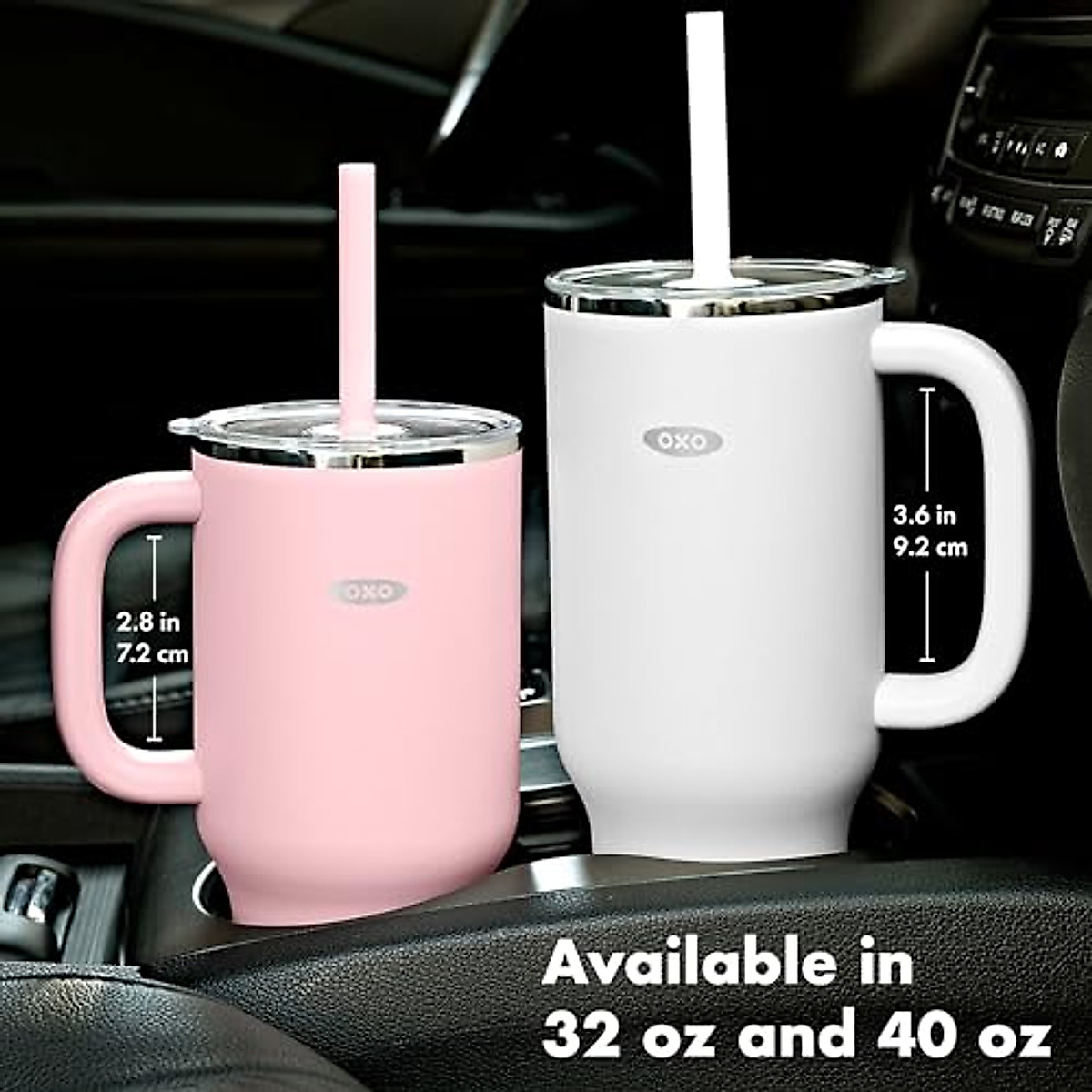 OXO Strive XL Tumbler with Handle – 32 oz. – Rose Quartz