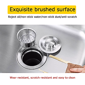 KITCHEN SINK Laundry sink/outdoor station with hose hook up, portable for washing hands, commercial restaurant utility fish cleaning table,stainless steel faucet, 39.4x17.7x31.5in/100x45x80cm