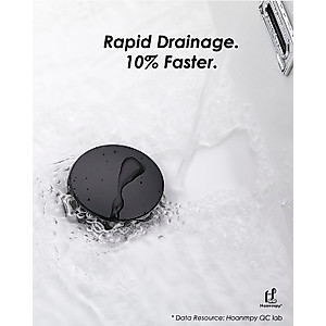 Matte Black ABS Pop Up Sink Drain with Overflow for Bathroom Vessel Sink Lavatory Vanity Bathroom Sink Drains-Easy Installation- Leakage Proofing, Amatte Black