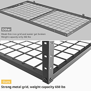 4x8 Heavy Duty Steel Overhead Garage Ceiling Storage Rack, Adjustable Ceiling Mounted Racks, Sturdy Hanging Garage Storage, 650lbs Weight Capacity, 42 in. H x 96 in. W x (22-40 Dropdown), Black