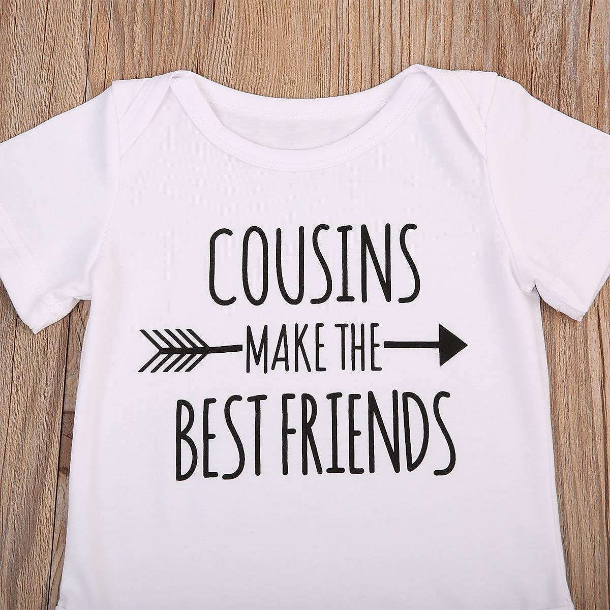 Newborn Baby Boys Girls Bodysuit I'm Going to Be A Big Cousin/Brother Bodysuit Romper/Tee Shirt (Cousins Make The Best Friends, 0-3M)