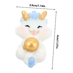 Luxshiny 6 Pcs Mini Animal Figurine Resin Dragon Mascot Doll Adorable Dragon Decor Desktop Dragon Decor