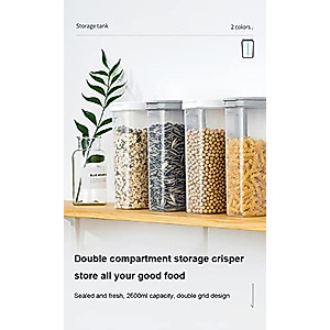 Genérico Storage Containers,Airtight Best Food Storage Containers and Removable partition Design,Storage Jars for transparent gray
