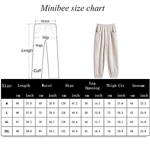 Minibee Women's New Cotton Linen Tapered Cropped Pants Elastic Waist Trousers Beige-XL