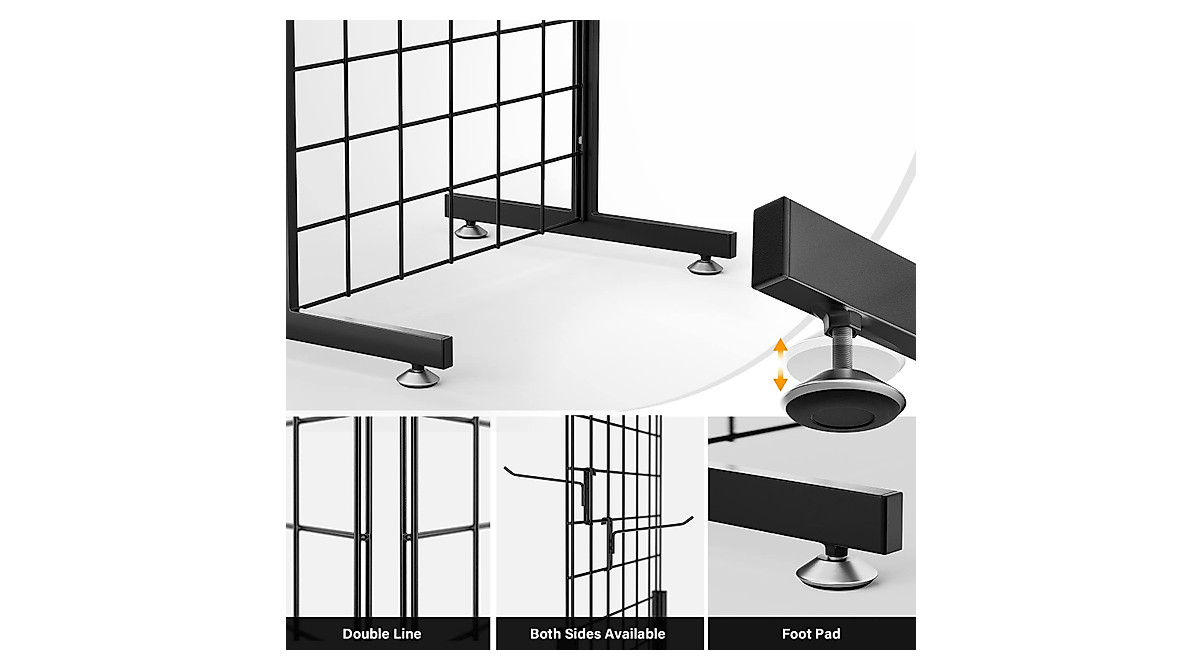Bonnlo 2' x 6' Grid Panel Tower - Durable Display Rack