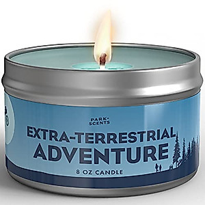Park Scents ET Extra-Terrestrial Adventure Candle Soy, Handmade in The USA Accurate Smell Like The Scent of The Forest Queue at E.T. Ride Universal Studios Orlando E.T. Merchandise (8 oz. Tin)