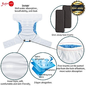 Joyo roy Reusable Diapers for Adults, 3 Adjustable Size Diaper, Waterproof, High Moisture Absorption, Resuable for Men Urinary Incontinence Products for Women