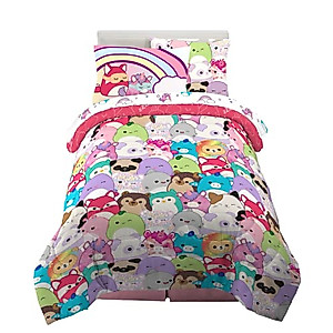 Franco Squishmallows Bedding Super Soft Comforter and Sheet Set with Sham, 5 Piece Twin Size