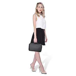 BYOOTIQUE Makeup Brush Bag Organizer Portable Multi Brush Holder Makeup Hand Bag Cosmetic Organizer Detachable Pouch Storage Case for Travel Home, Black