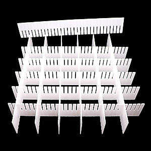 DUTWROY 12Pcs Adjustable Drawer Dividers 0.1Inch Thickness DIY Grid Dividers 40x7cm Plastic Organizer Separator for Socks Underwear Makeup Cosmetic Clothes