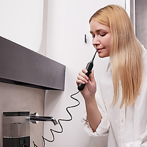 AquaSonic Aqua Flosser PRO | Professional Water Flosser with Large Capacity Reservoir | Oral Irrigator w/ 2 Modes, 10 levels of Water Pressure, 4 Included Tips | Sleek & Compact | Dentist Recommended