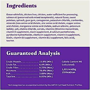 Halo Adult Grain Free Wet Cat Food Pate, Whitefish Recipe, Healthy Cat Food with Real, Whole Whitefish, 5.5 oz Can (Pack of 12)