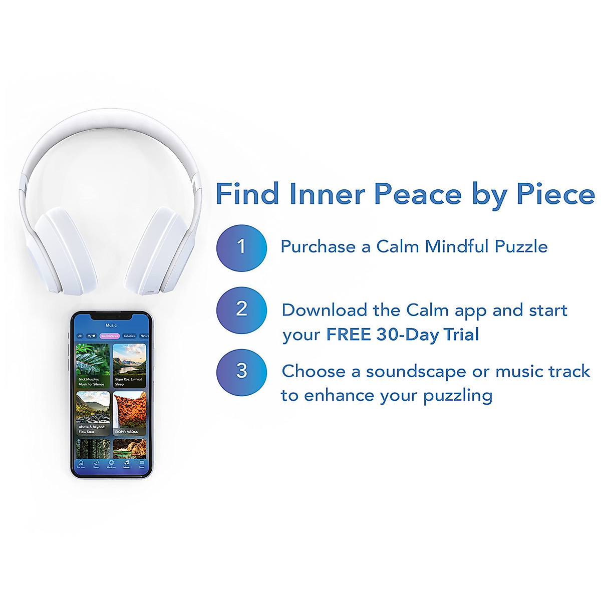 Spin Master 300-Piece Calm Jigsaw Puzzle for Relaxation, Stress Relief