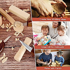 Wood Carving Kit, 19PCS Wood Carving Tools for Beginners Whittling Kit with 3PCS Whittling Knife 11PCS Basswood Blocks & Strop Block & Gloves & & Polishing Compound Wood Carving Set Hobbies for Adults