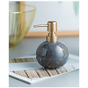 Soap Dispenser for Bathroom Kitchen, Soap Dispenser for Bathroom, Refillable Hand Bath Soap Body Wash Shampoo Ceramic Dispenser Pump Bottles for Kitchen Bathroom Sink (Color : Grey)